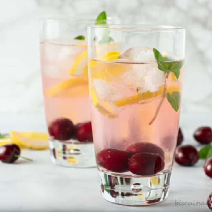 Cherry Water with Lemon