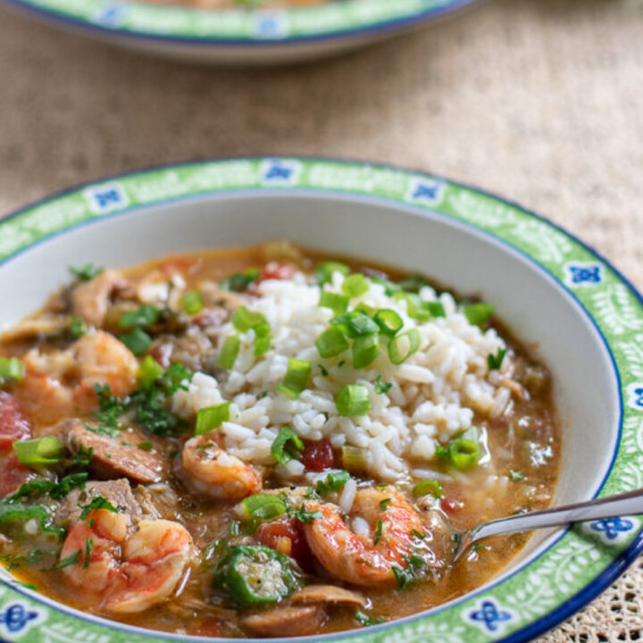 Gumbo with Chicken, Sausage, Shrimp & Crab