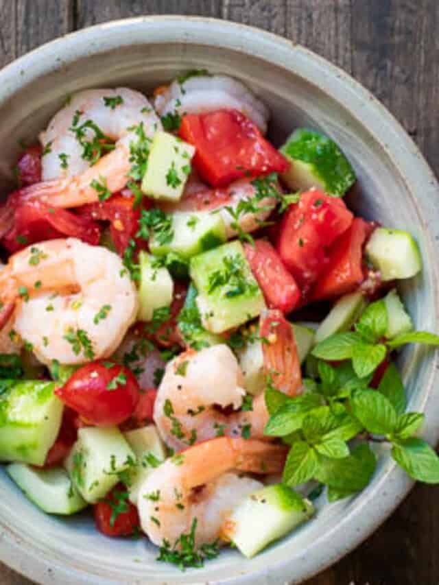 Shrimp & Cucumber Salad - Biscuits & Burlap