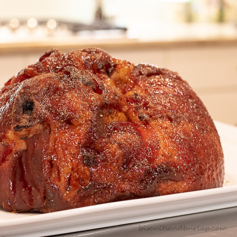 Smoked Ham on Big Green Egg