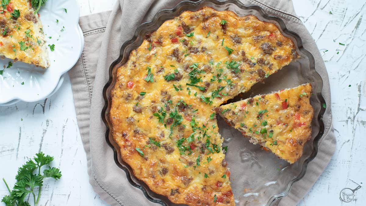 Crustless Breakfast Quiche - Biscuits & Burlap