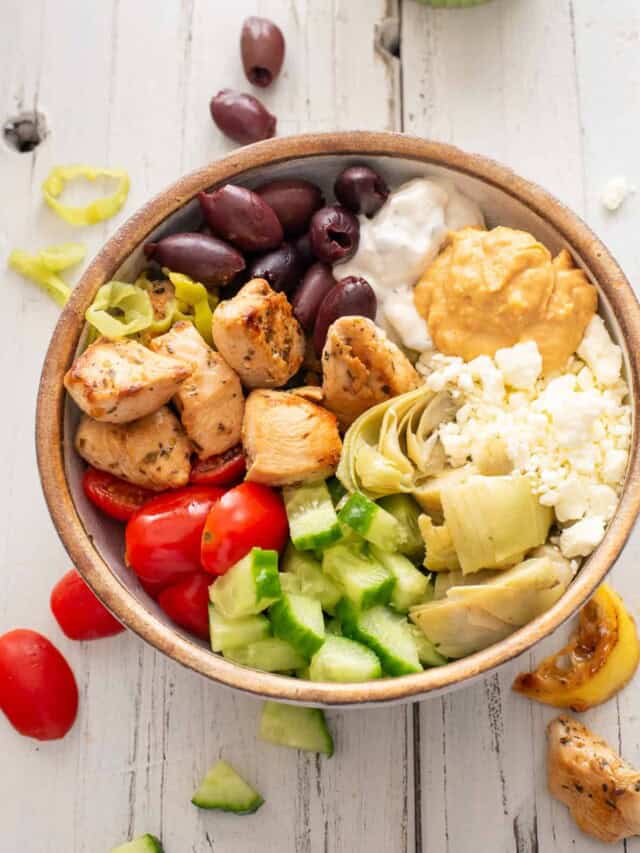 Easy Greek Chicken Bowls - Biscuits & Burlap
